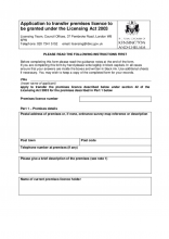 Transfer a Premises Licence application form | Royal Borough of ...